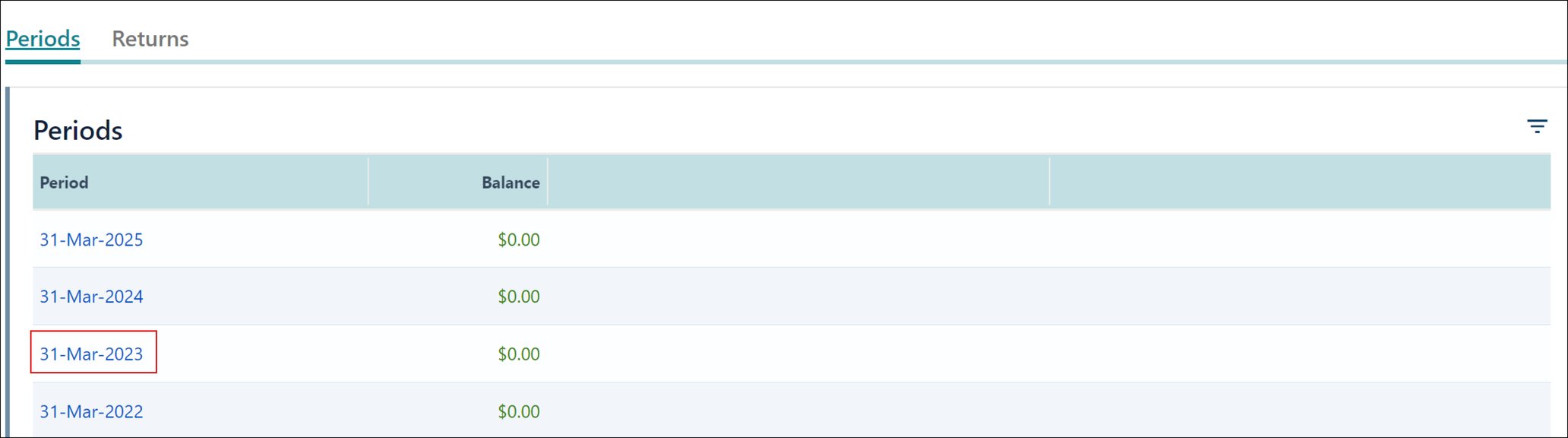 Find your IRD transactional summary