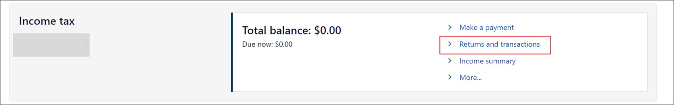 Find your IRD transactional summary
