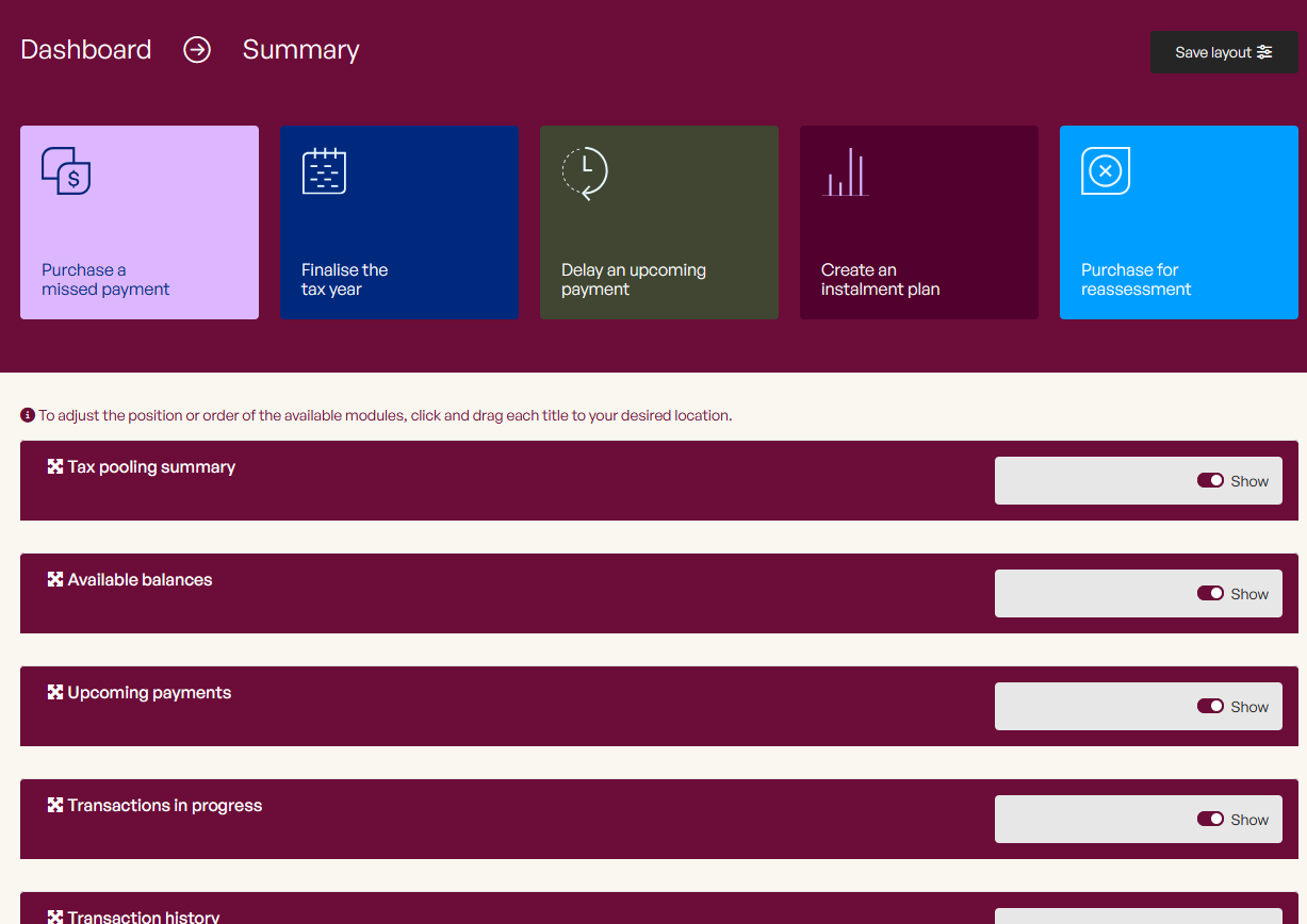 How to rearrange the dashboard